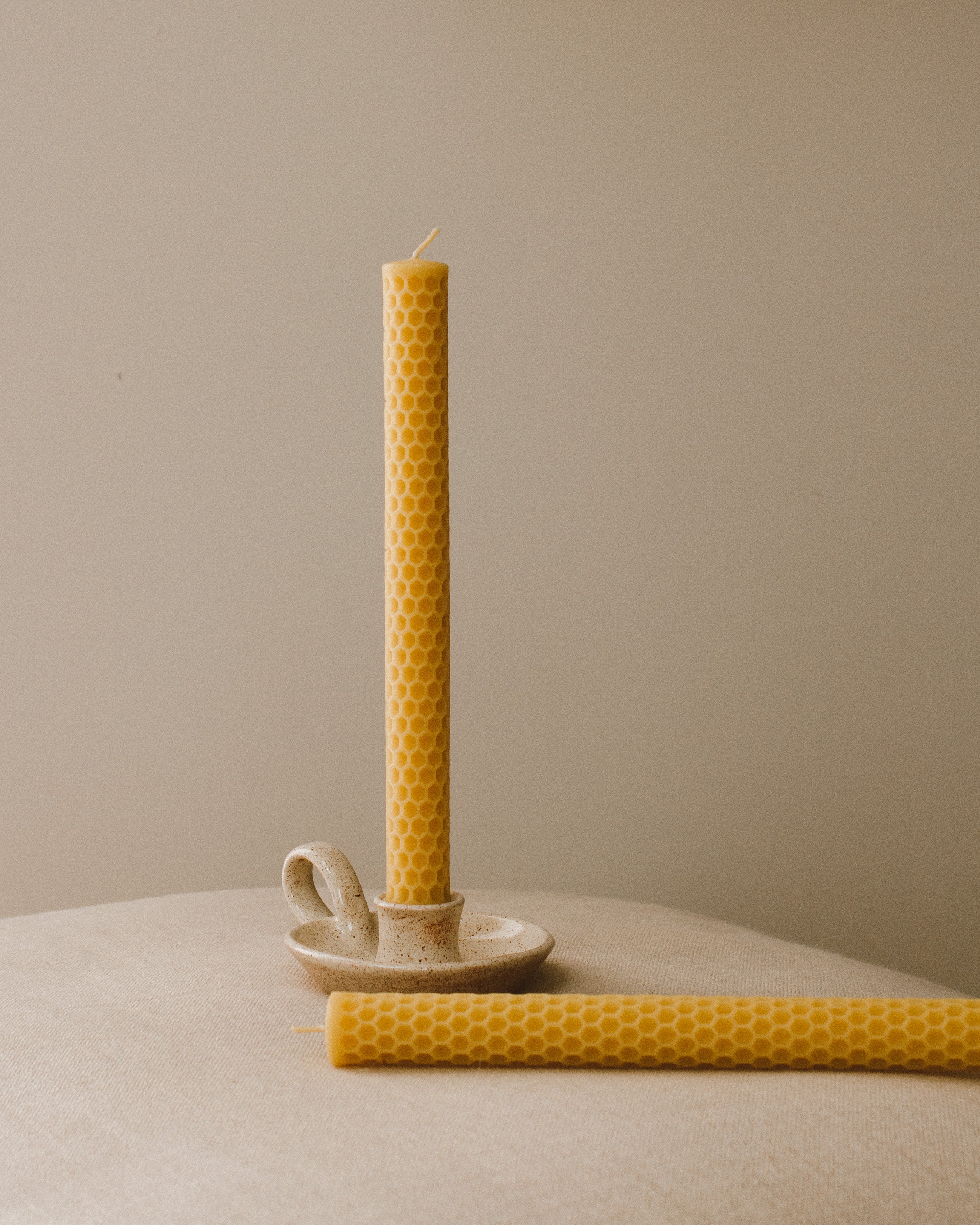 Honeycomb Beeswax Dinner Candles | Set of 4 – Goldrick Natural Living